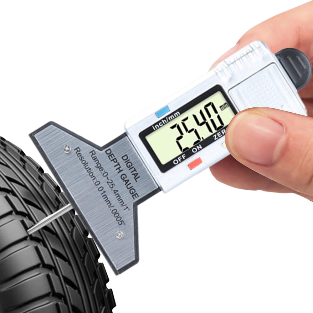 Lifeup Tire Tread Depth Gauge Digital Tire Tread Depth Gauge Digital 0-25.4mm Range Wear Checker ...