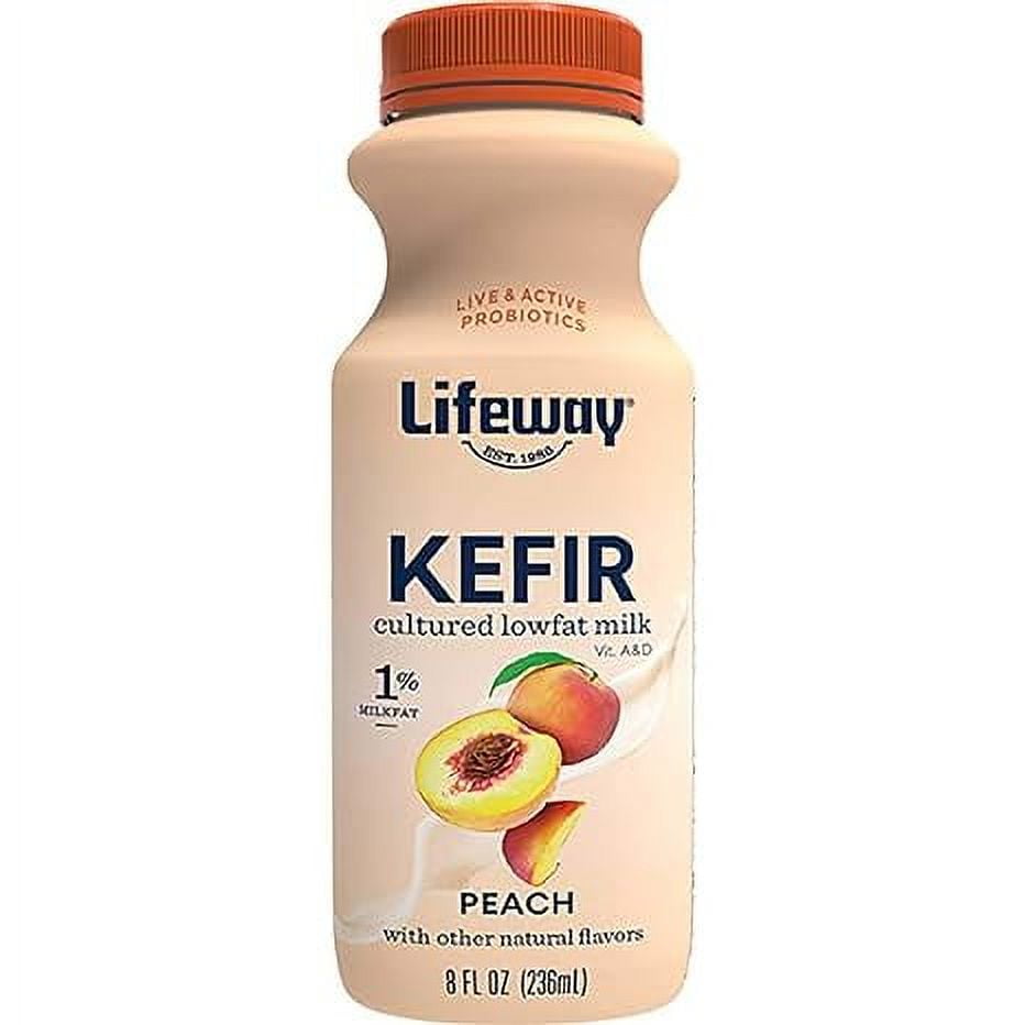 Lifeway Drinkable Low Fat Peach Kefir, 8 Fluid Ounce - Pack of 6 ...