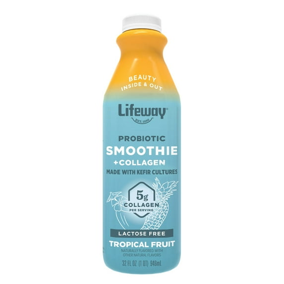 Lifeway Low Fat Probiotic Plus Collagen Tropical Fruit Smoothie, 32 fl ...