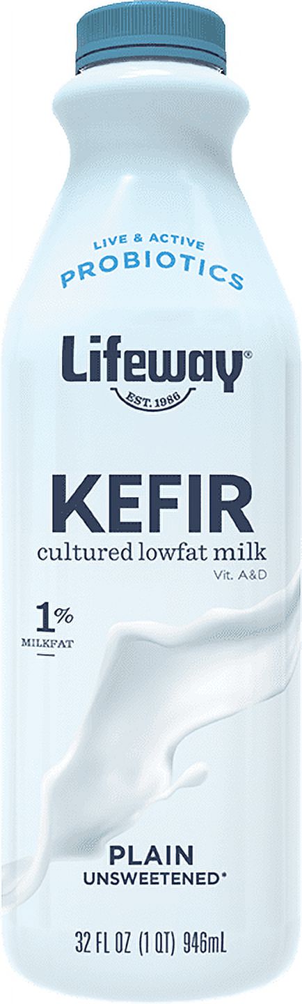 Lifeway Probiotic Original Cultured Plain Unsweetened Milk Kefir, 32 ...