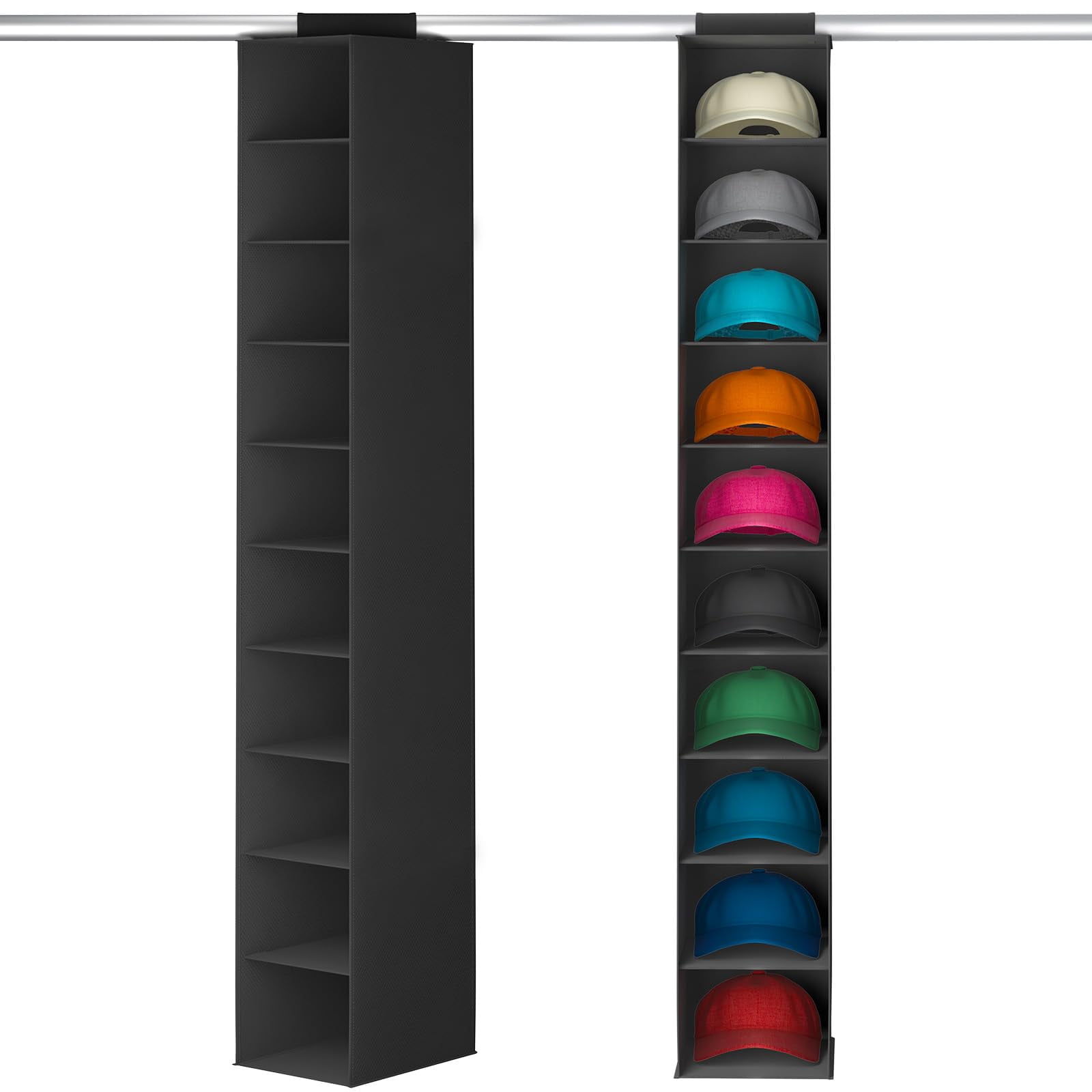Lifewit 10 Compartments Hat Organizer for Baseball Caps, 1 Pack Hat ...