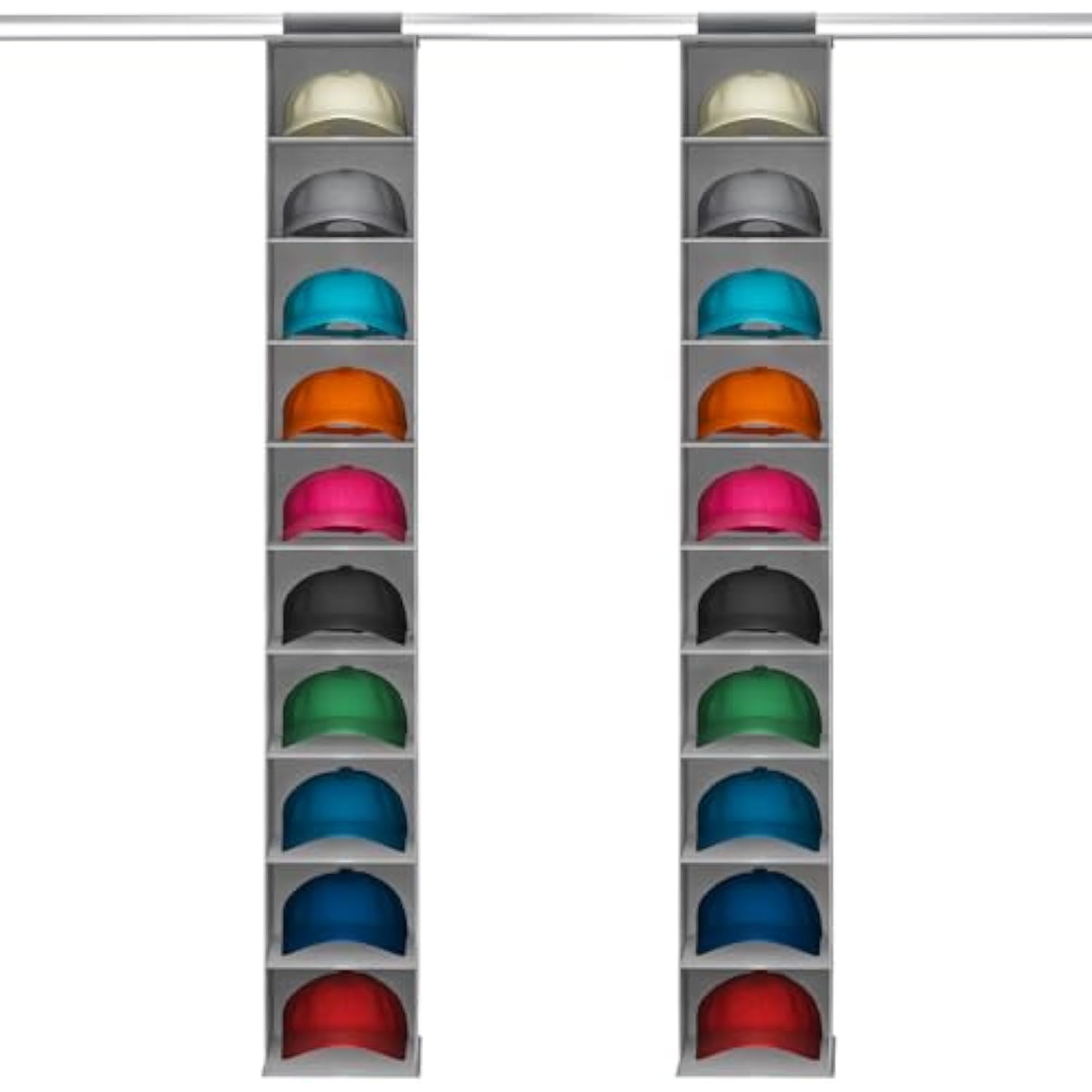 Lifewit 10 Compartments Hat Organizer for Baseball Caps, 2 Packs Hat ...