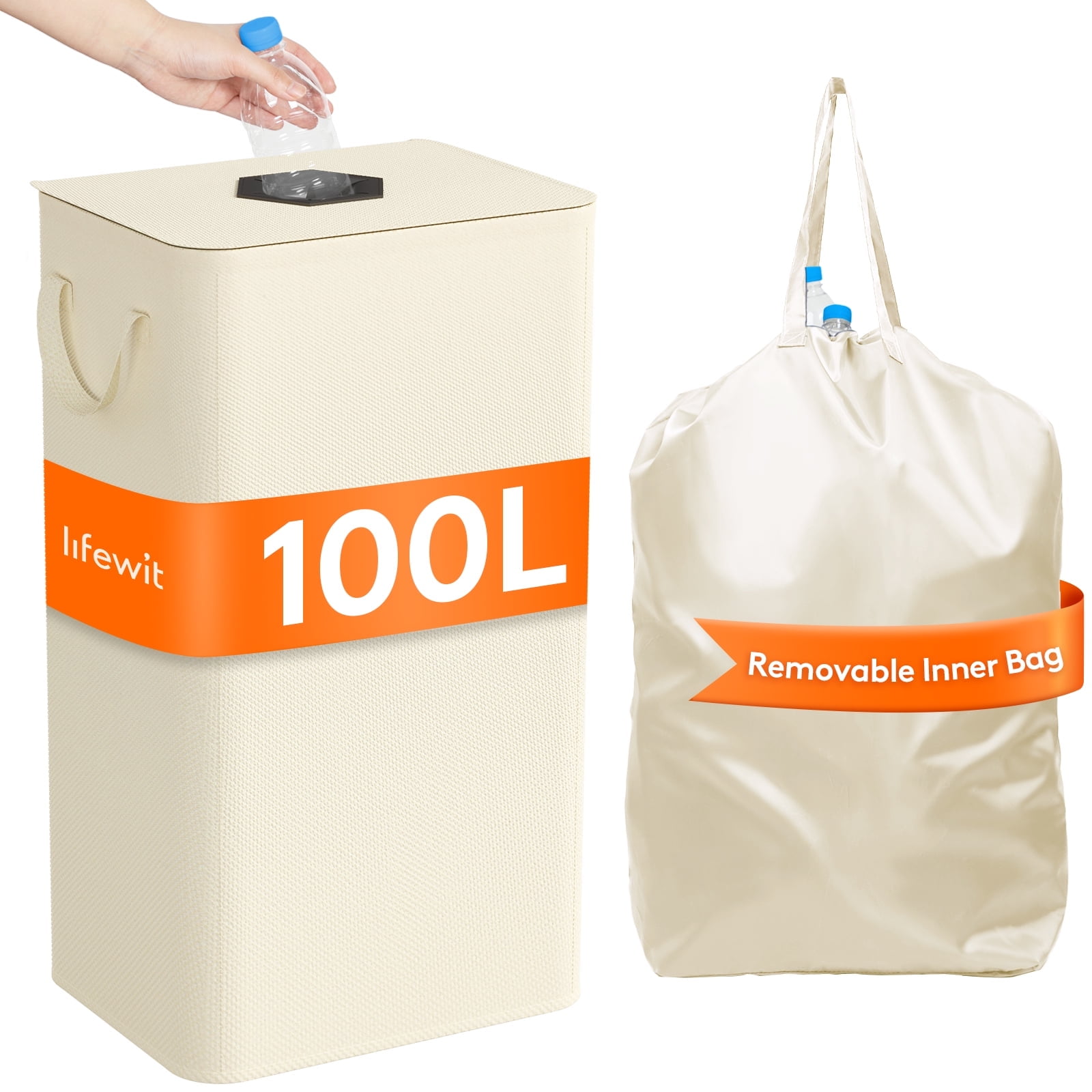 Lifewit 100L Recycling Bin for Kitchen, Large 26 Gallon Recycle Bin ...