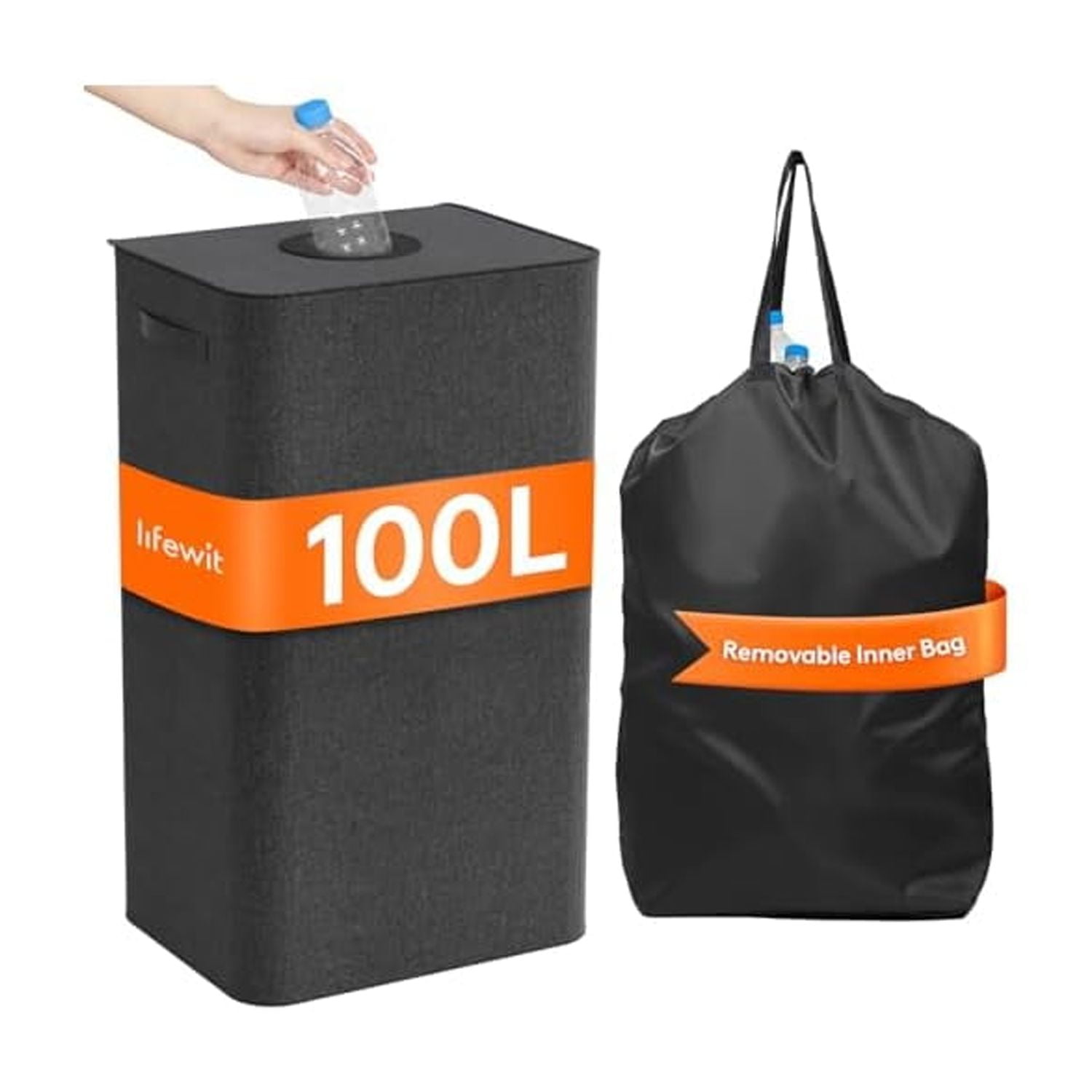 Lifewit 100L Recycling Bin for Kitchen, Large 26 Gallon Recycle Bin ...