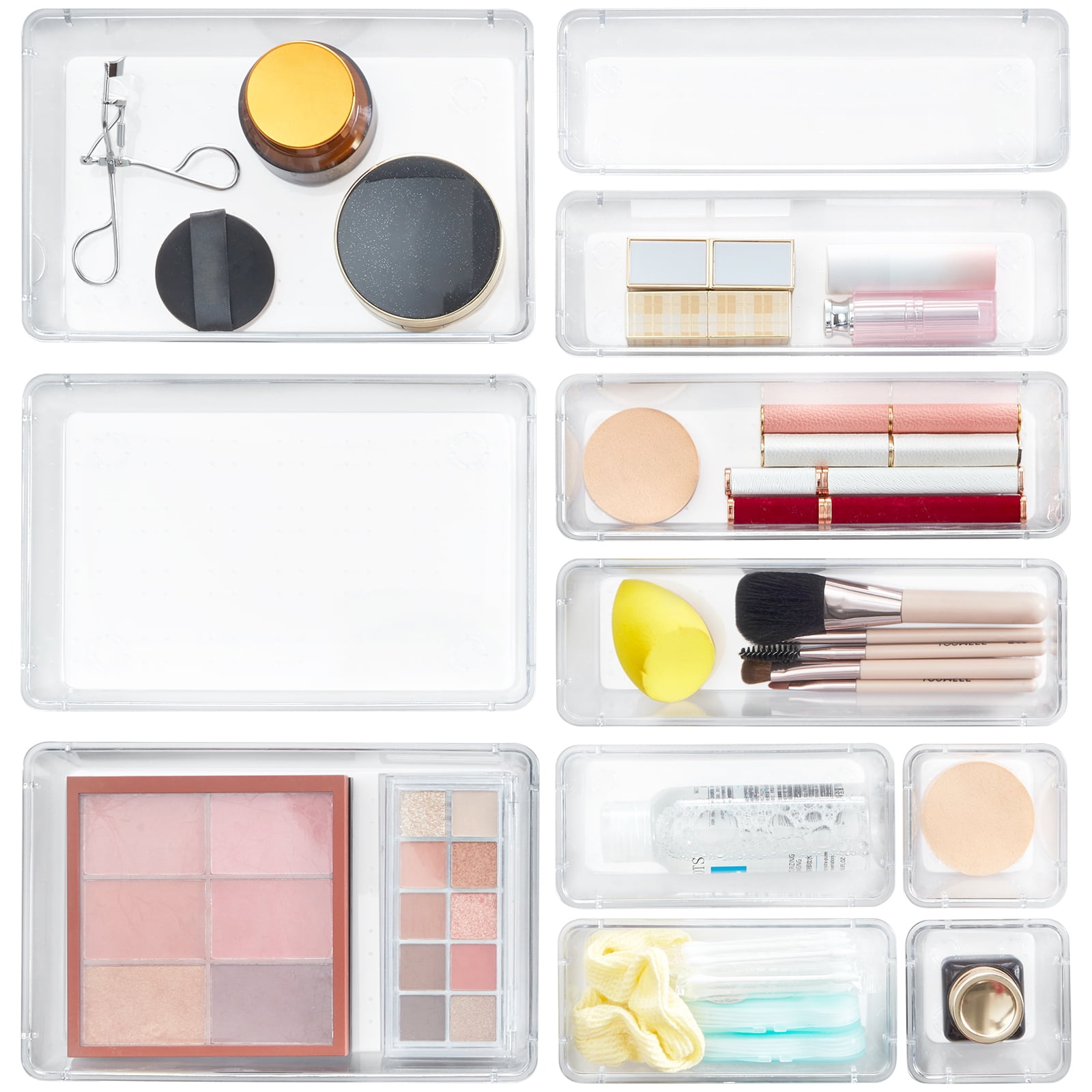 Lifewit 11-Piece Clear Plastic Drawer Organizer Set, Versatile Desk and ...