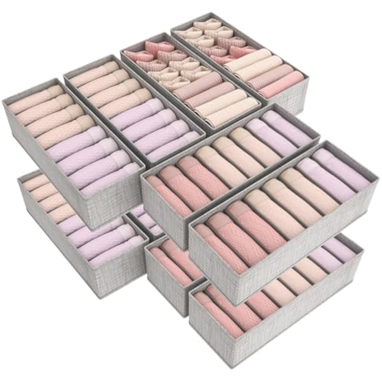 Lifewit 12 Pack Drawer Organizer for Clothing, Dresser Organizer ...