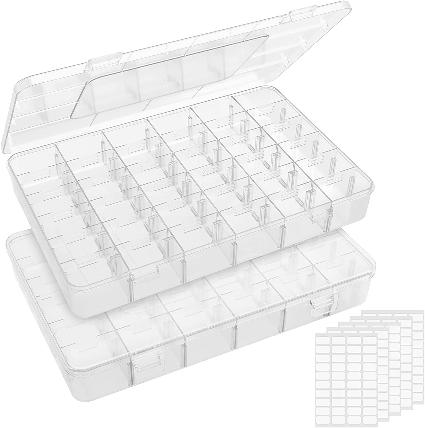 Basicwise Stackable Plastic Storage Container Blue Stacking Bins
