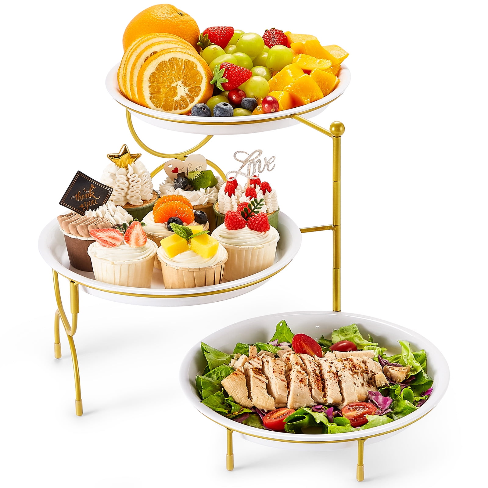 Lifewit 3 Tier Plastic Serving Tray Platter for Party Entertaining, 10 ...