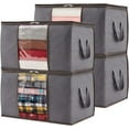 Lifewit 4 Pack Large Foldable Clothes Storage Bags Zip Containers For