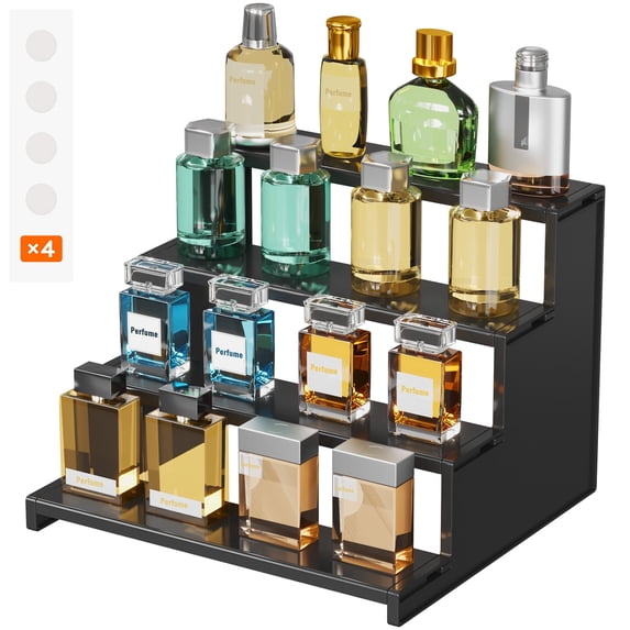Lifewit 4 Tier Black Cologne Organizer w/ Anti-Slip Pads, 12