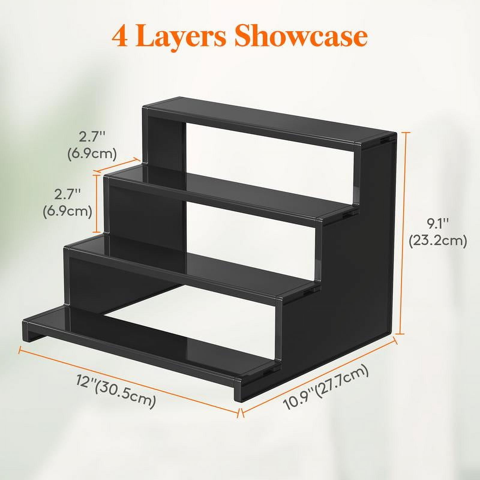 Lifewit 4 Tier Black Display Riser Stand with Decorative Secure Fences ...