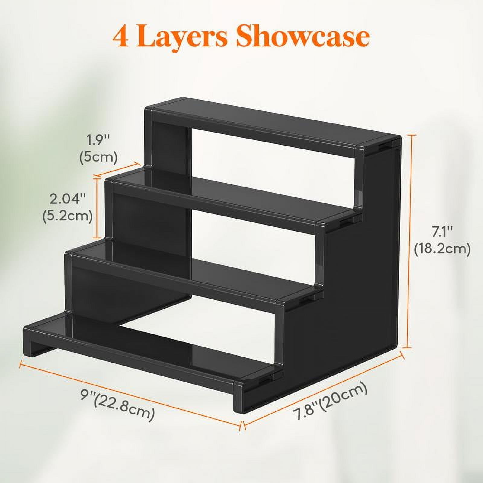 Lifewit 4 Tier Black Display Riser Stand with Decorative Secure Fences ...