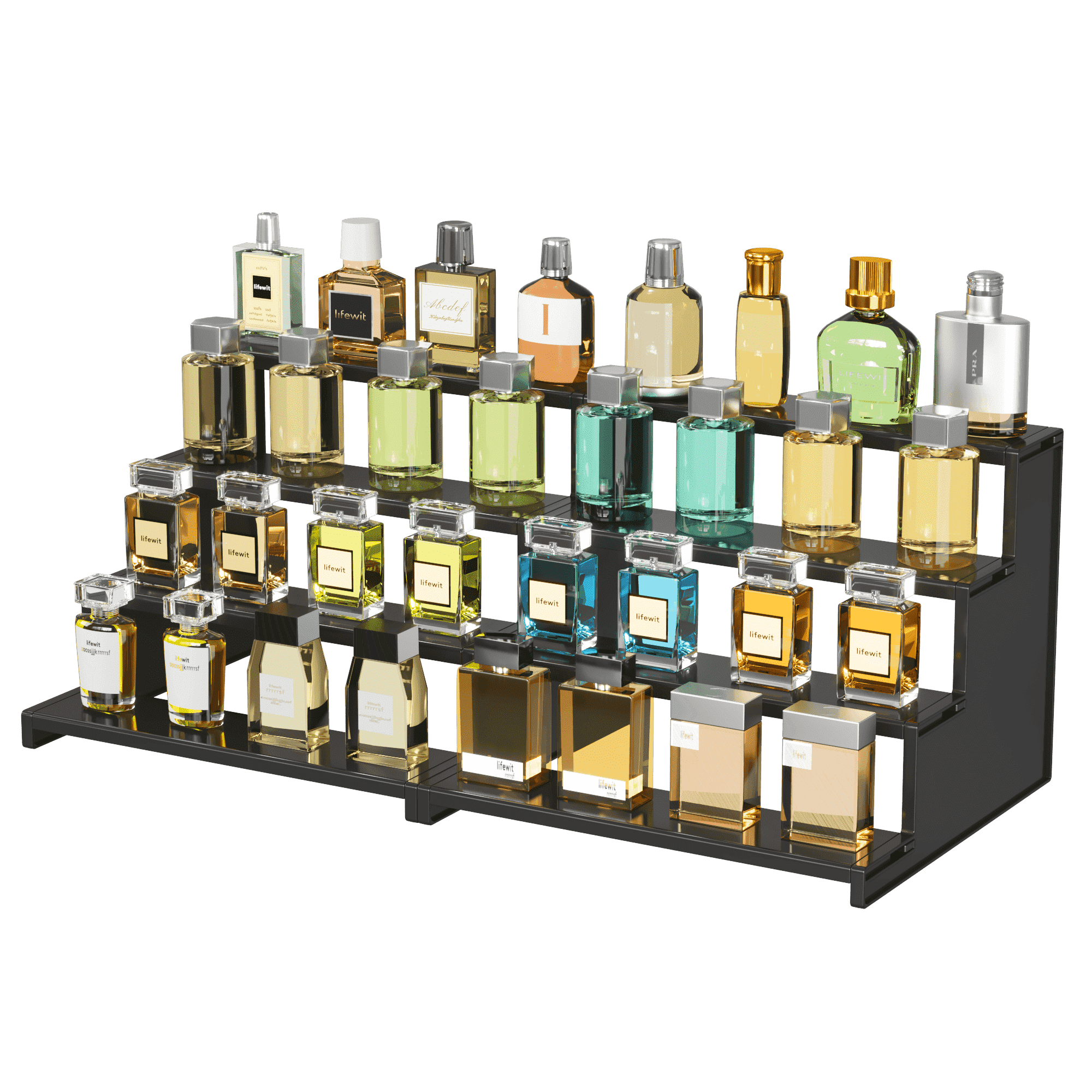 Lifewit 4 Tier Black Display Risers Stand(Father's Day Gift), Plastic ...