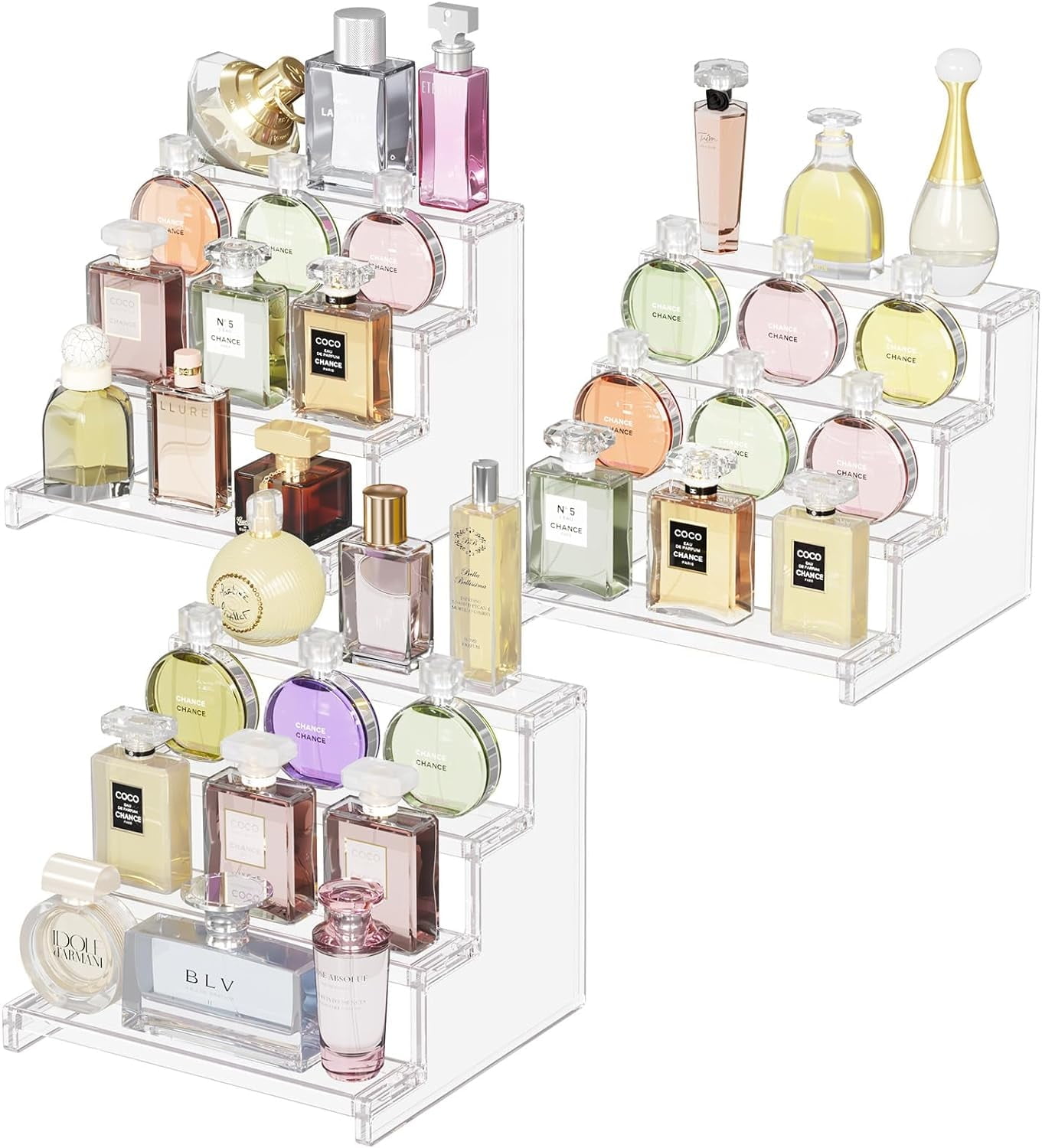 Lifewit 4 Tier Clear Display Risers Stand, Plastic Risers for Display ...