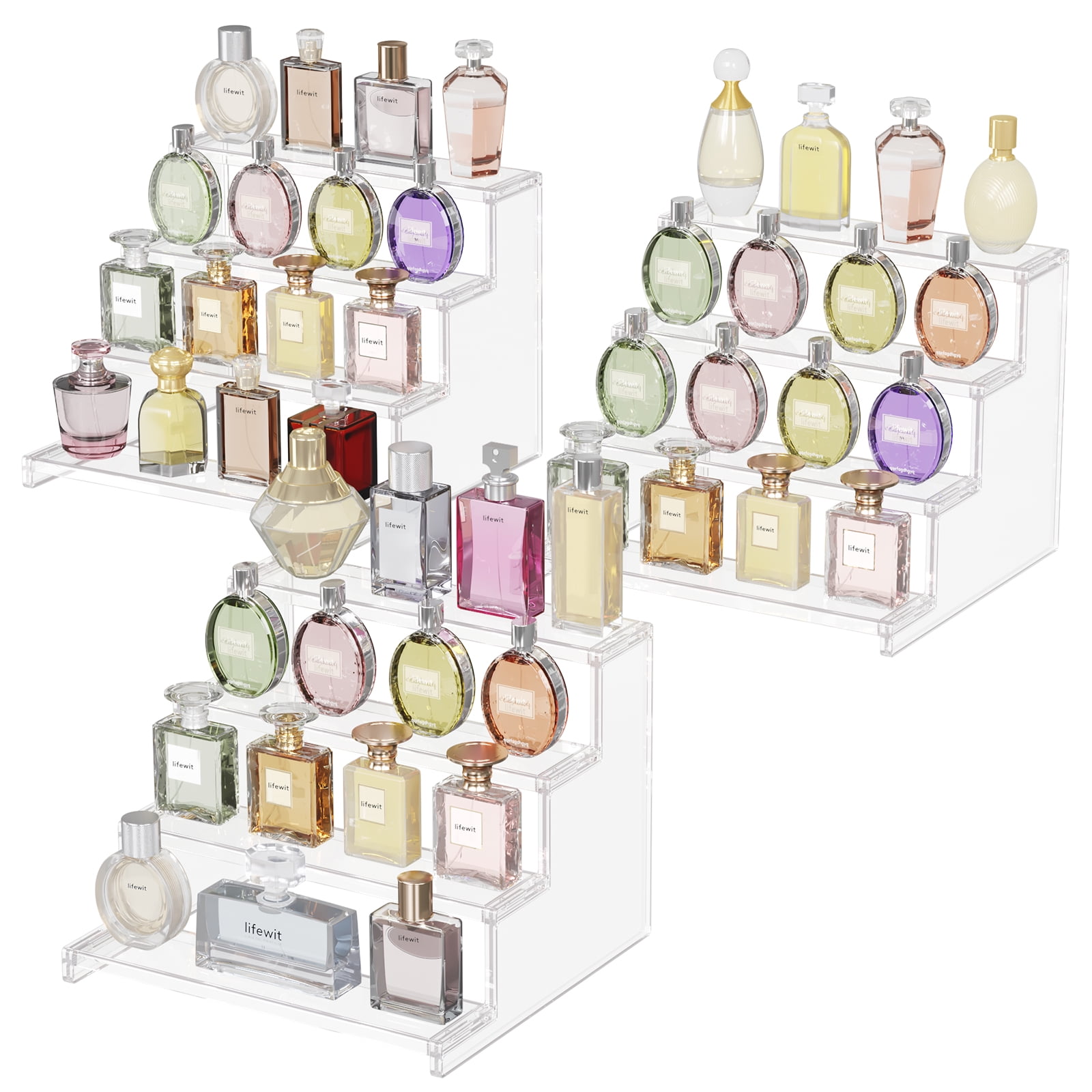 Lifewit 4 Tier Clear Display Risers Stand, Plastic Risers for Display ...