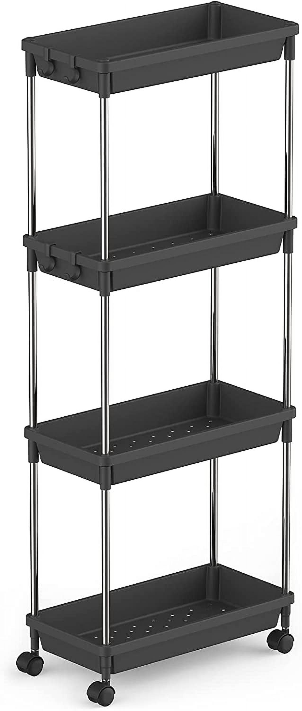 Lifewit 4 Tier Skinny Rolling Utility Cart, Small Shelves, Storage on ...