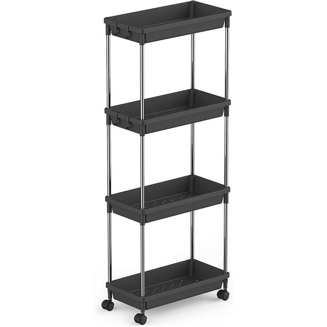 Lifewit 4 Tier Skinny Rolling Utility Cart, Small Shelves, Storage on ...