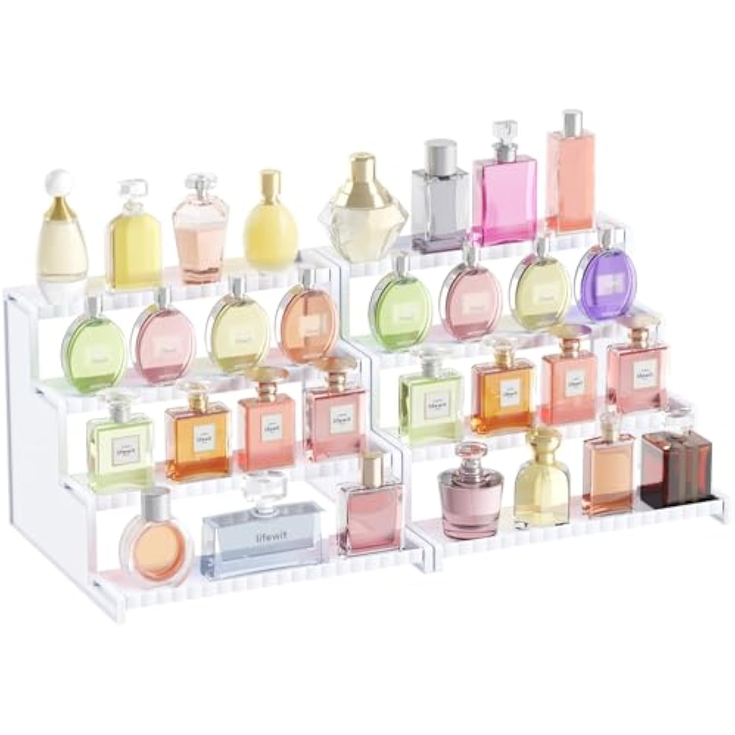 Lifewit 4 Tier White Display Risers Stand with Decorative Fences ...