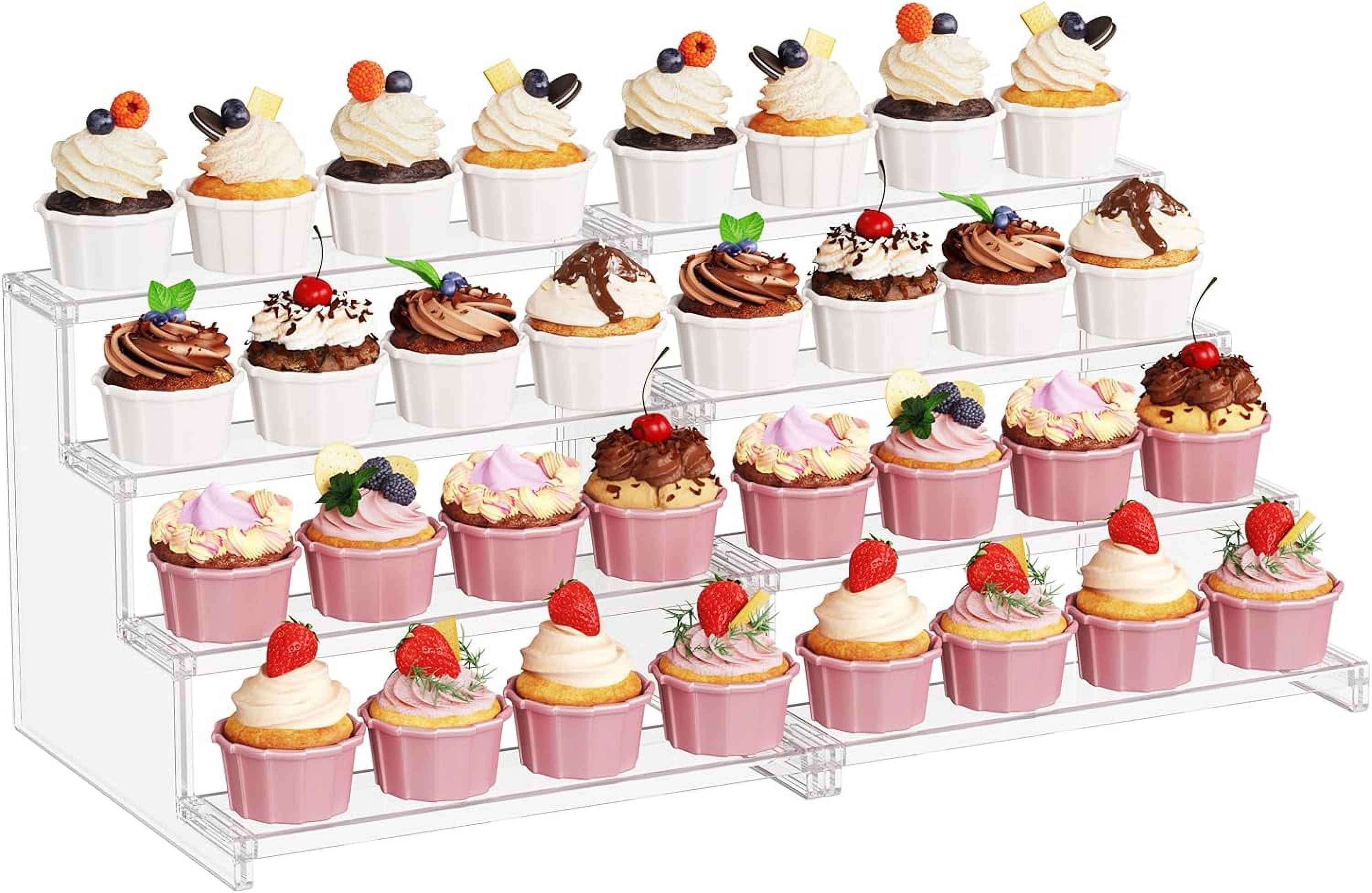 Lifewit 4 tier Clear Cupcake Stand, Display Shelf for Cupcake, Desserts ...