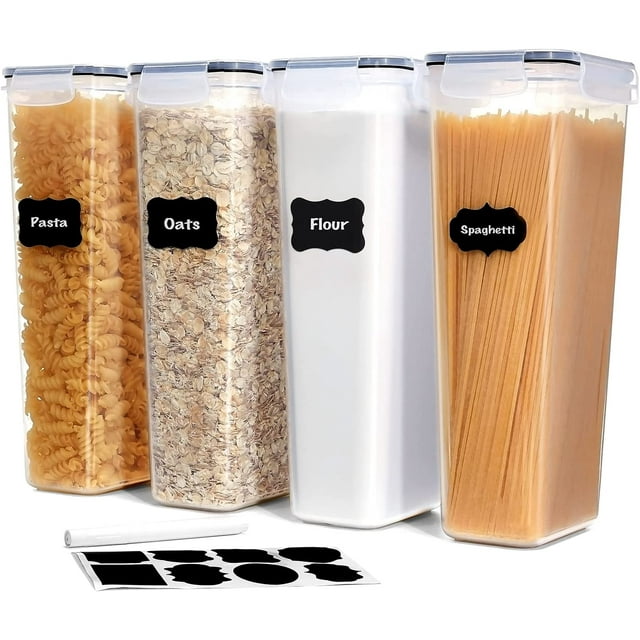 Lifewit 4pcs Airtight Pasta Storage Containers, Spaghetti Box, 2.4L ...
