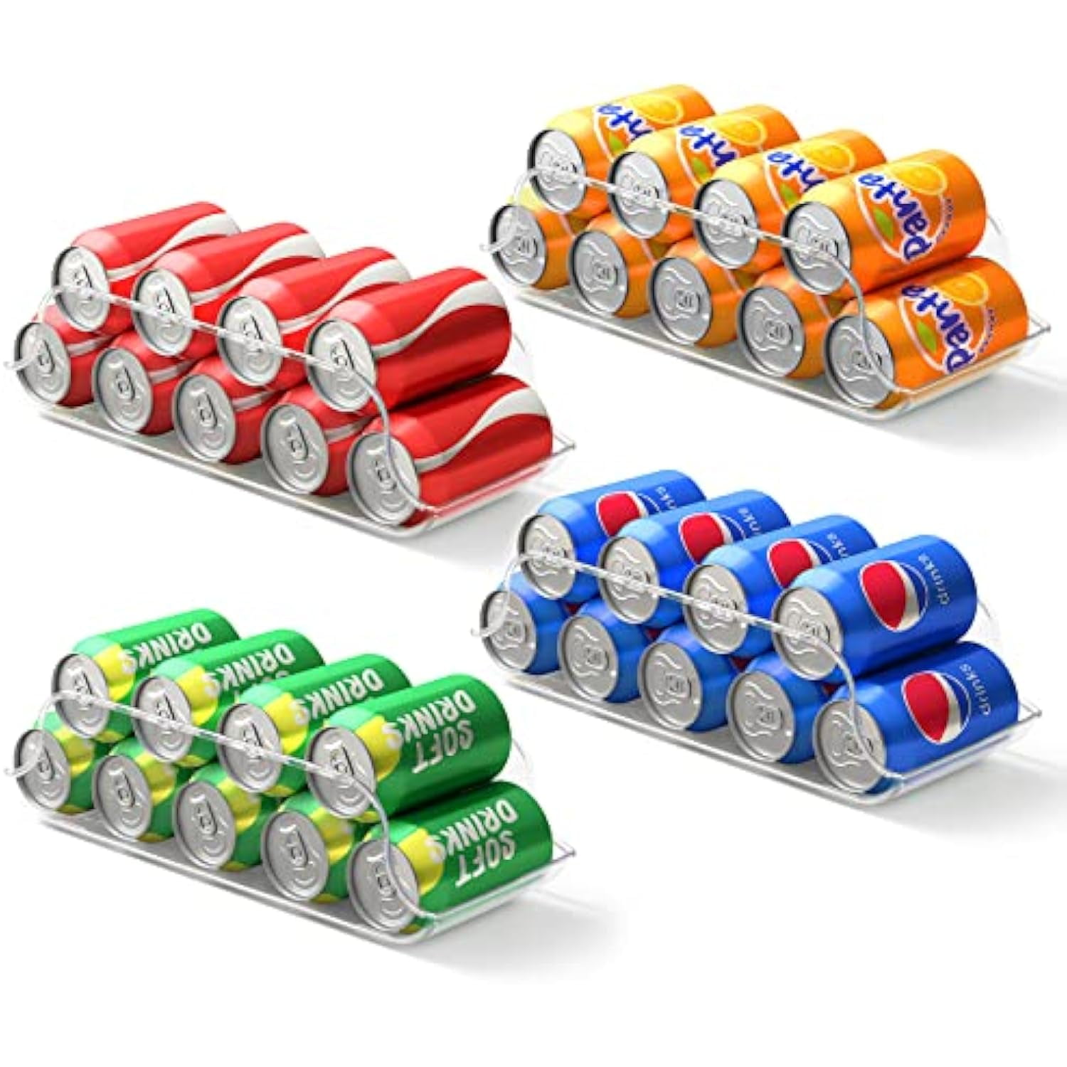 Lifewit 4pcs Soda Can Organizer for Refrigerator Kitchen Pantry Fridge ...