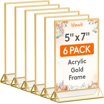 MaxGear 5x7 Acrylic Sign Holder, 6 Pack, Double Sided, Ideal for ...