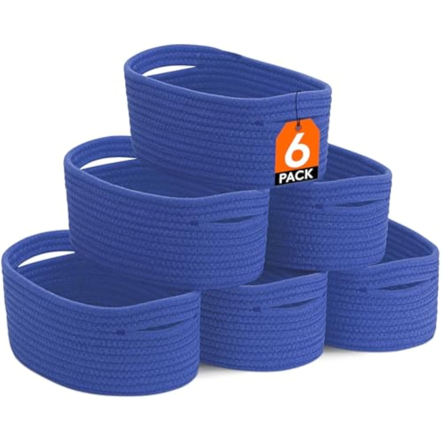 Lifewit 6 Pack Woven Baskets for Storage, Cotton Rope Baskets Cube ...