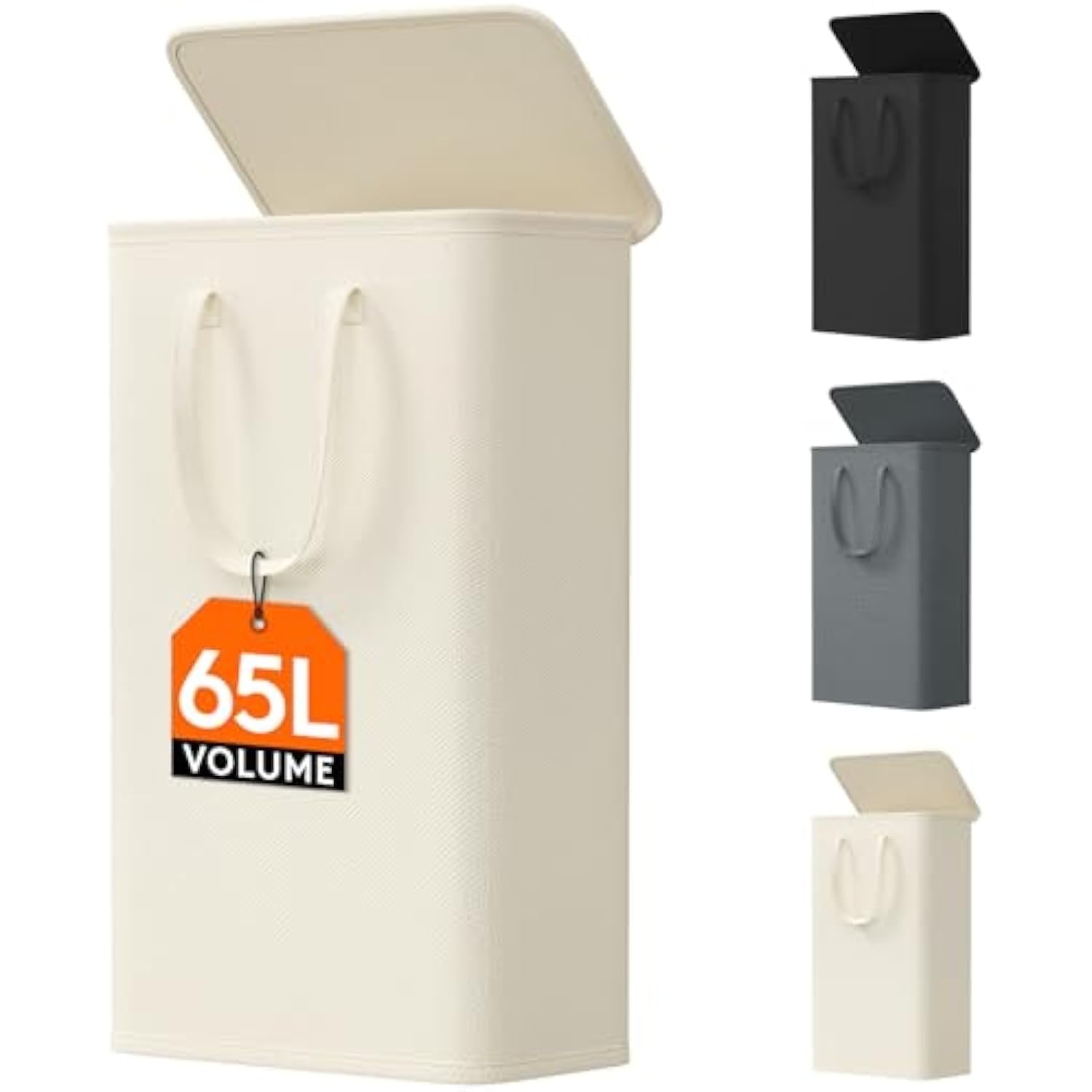 Lifewit 65L Slim Laundry Hamper, Small Laundry Basket with Lid, Dirty ...