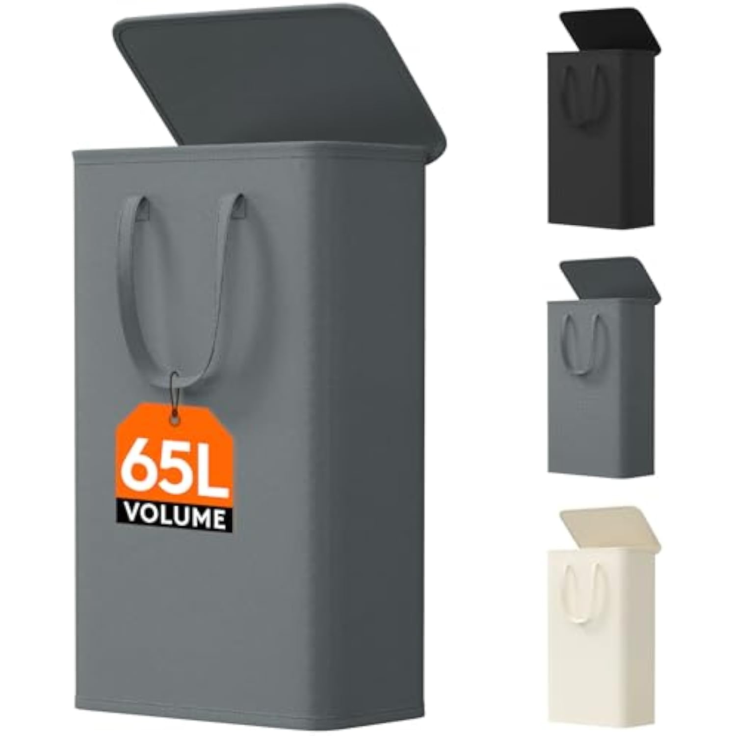 Lifewit 65L Slim Laundry Hamper, Small Laundry Basket with Lid, Dirty ...