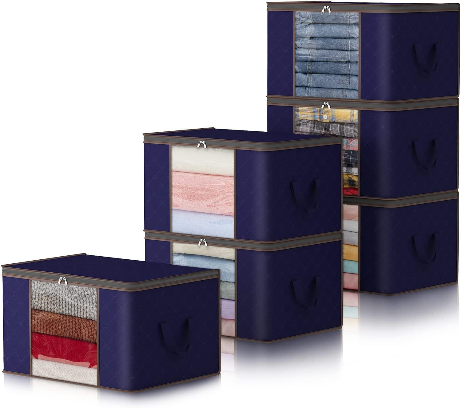 Lifewit 90L Large Storage Bags, 6 Pack Closet Organizers and Storage ...