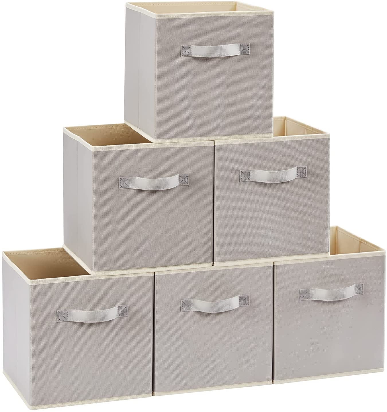 Lifewit 11 inch Foldable Fabric Storage Cubes, Light Grey, Collapsible ...