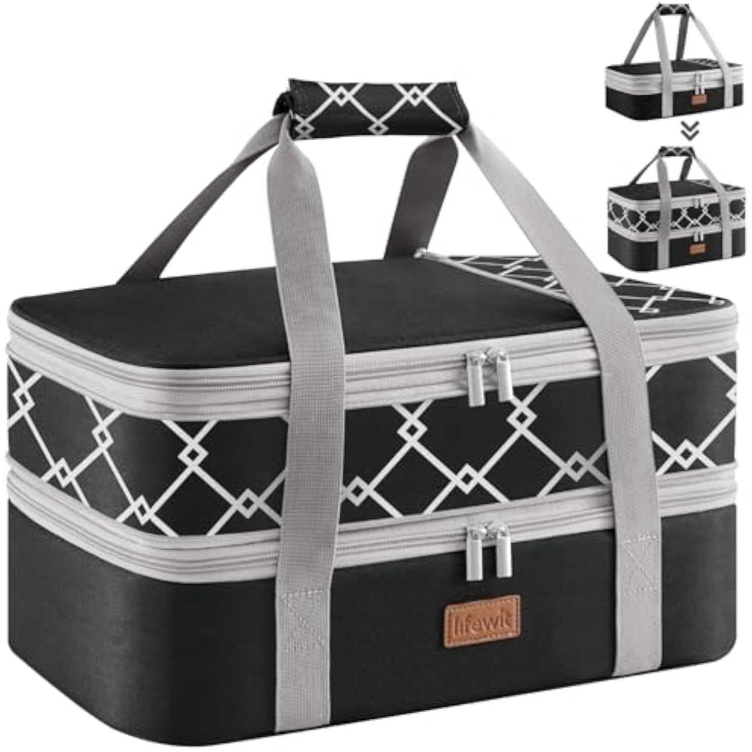 Lifewit Expandable Insulated Casserole Carrier for Hot or Cold Food ...