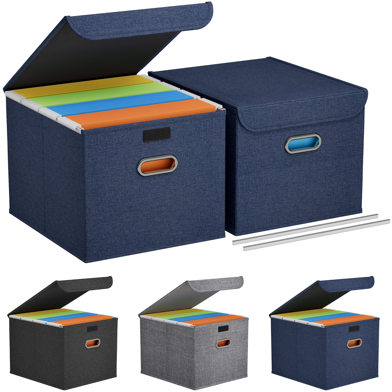 Lifewit File Organizer Box with Lids, Portable Storage File Boxes with ...