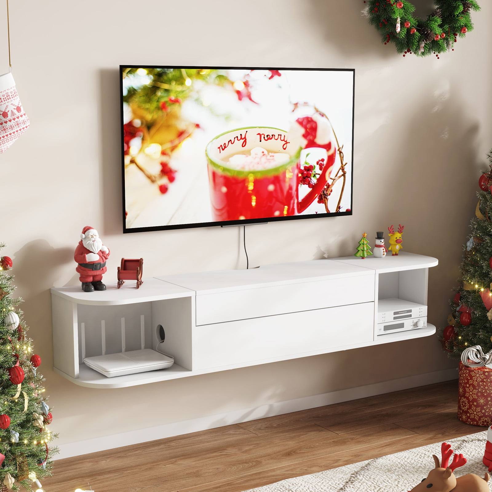 Lifewit Floating TV Stand for up to 50" TV, Wall Mounted Entertainment ...