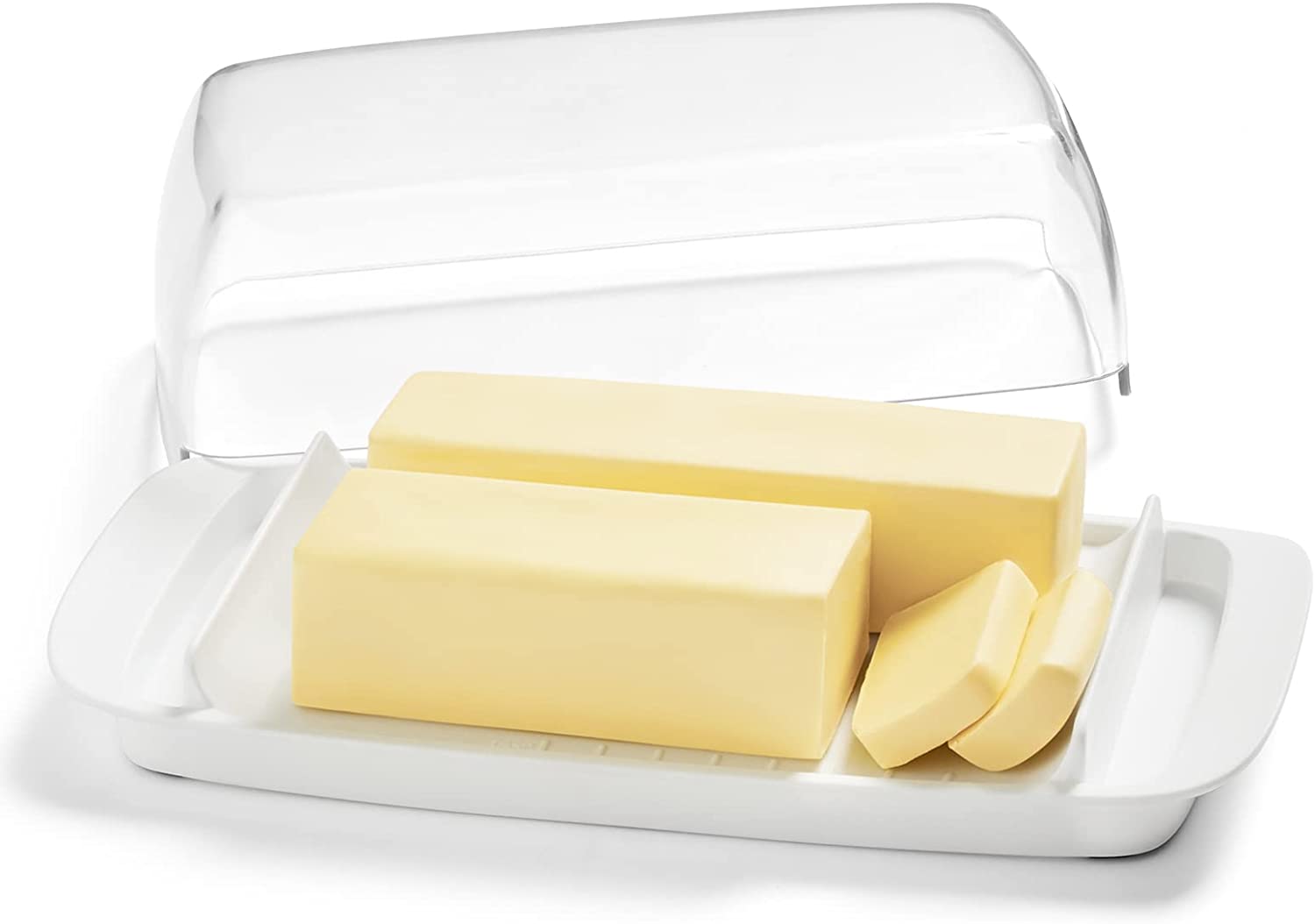 Chef Craft Clear Plastic Butter Dish with Cover Lid - Holds a Standard ...