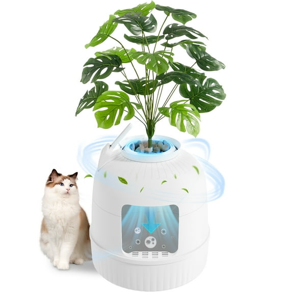 Lifewit Litter Box Cat with Faux Plant & Scoop, Hidden Enclosure Litter ...