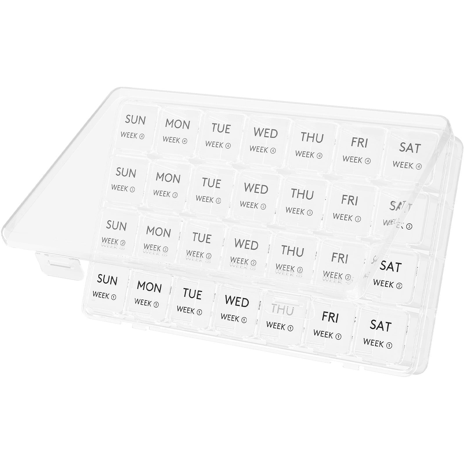 Lifewit Monthly Pill Organizer, 28 Day Pill Box, 4 Weeks One Month Pill ...