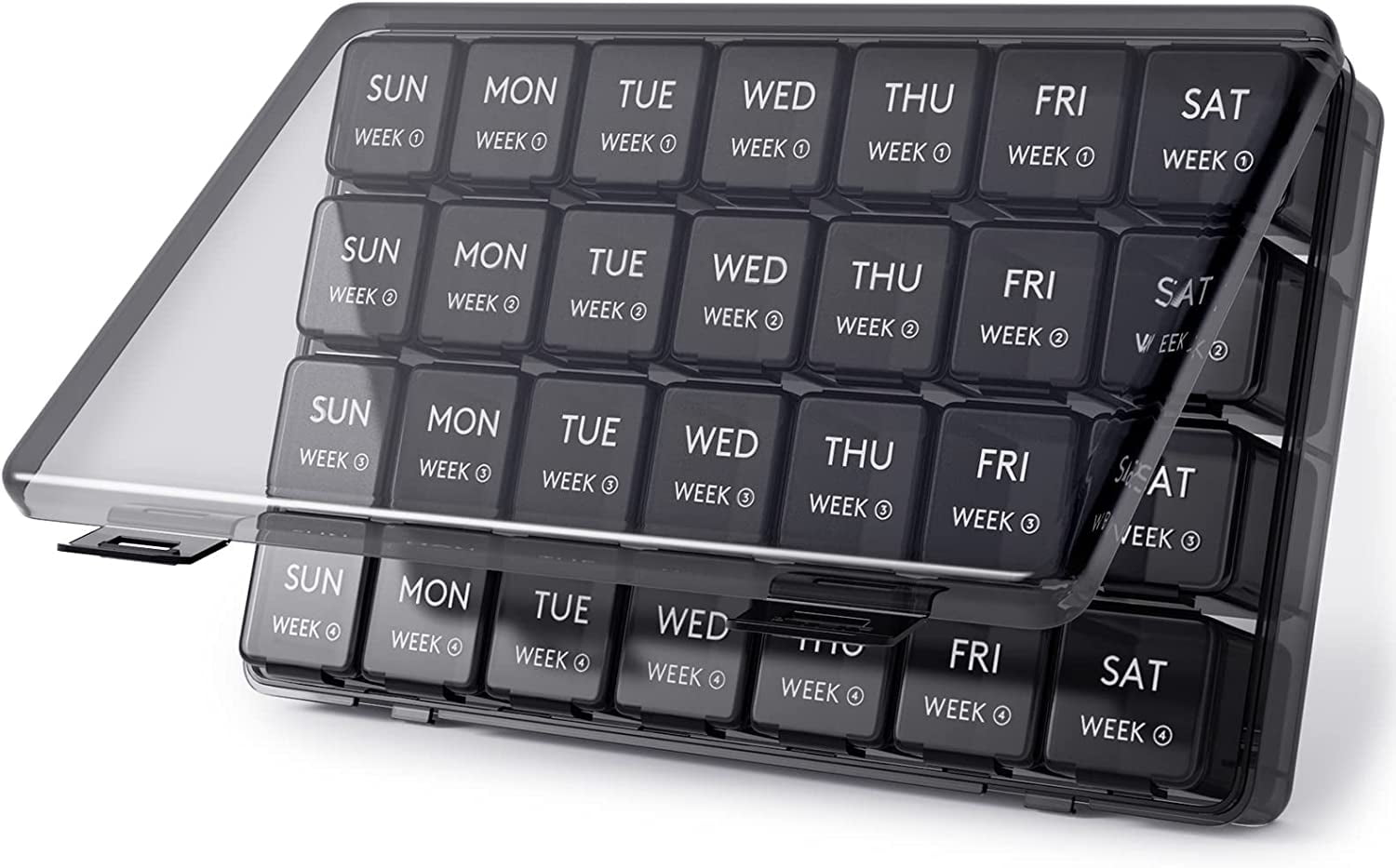Lifewit Monthly Pill Organizer, 28 Day Pill Box, 4 Weeks One Month Pill ...