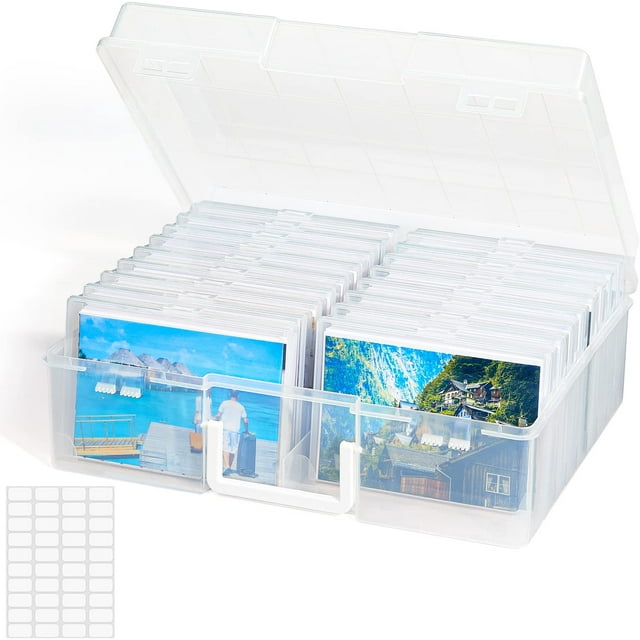 "Lifewit Acid-Free Photo Storage Box, 4"" x 6"" Clear Plastic Case with ...