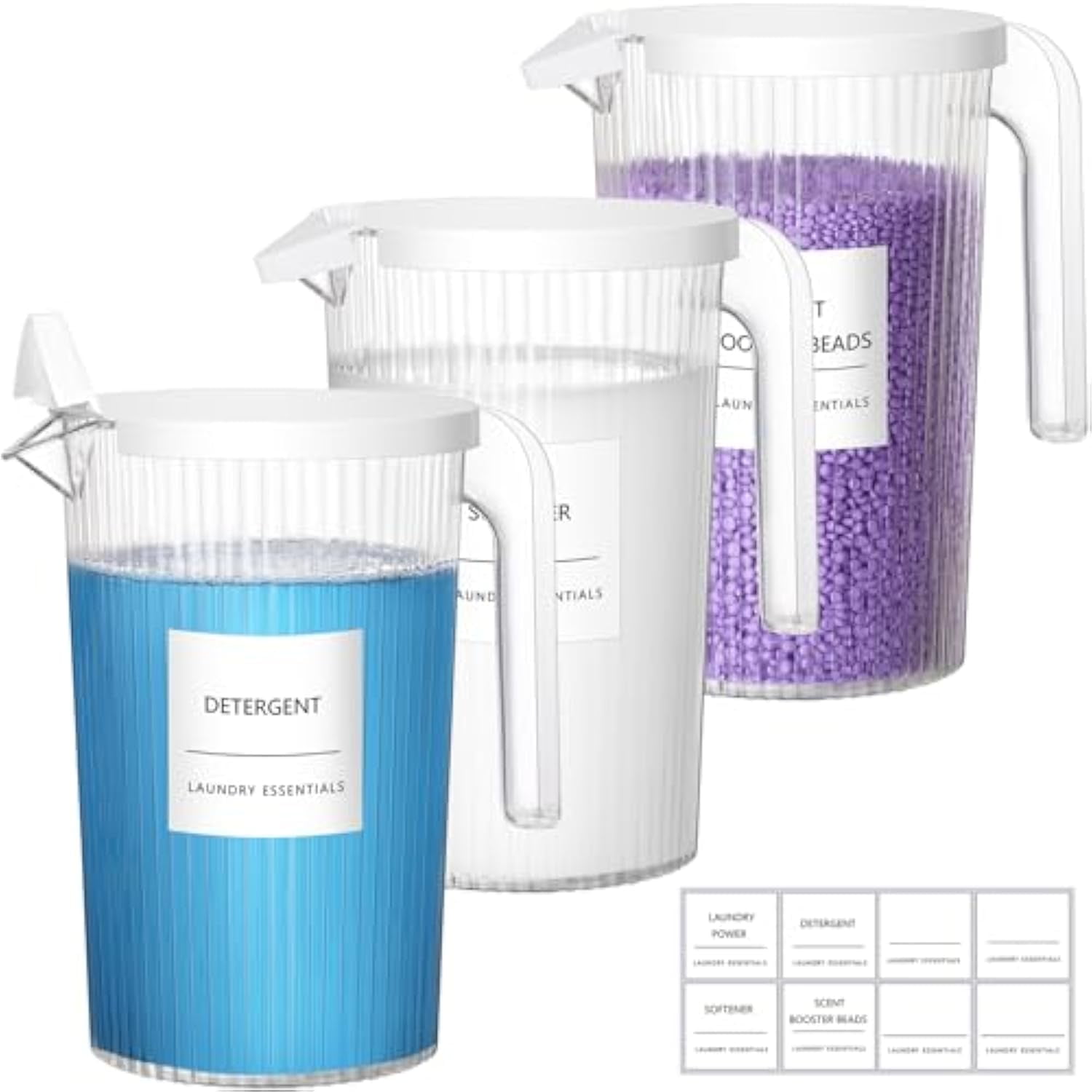 Lifewit Plastic Laundry Detergent Dispenser with Handle, 51oz Detergent ...