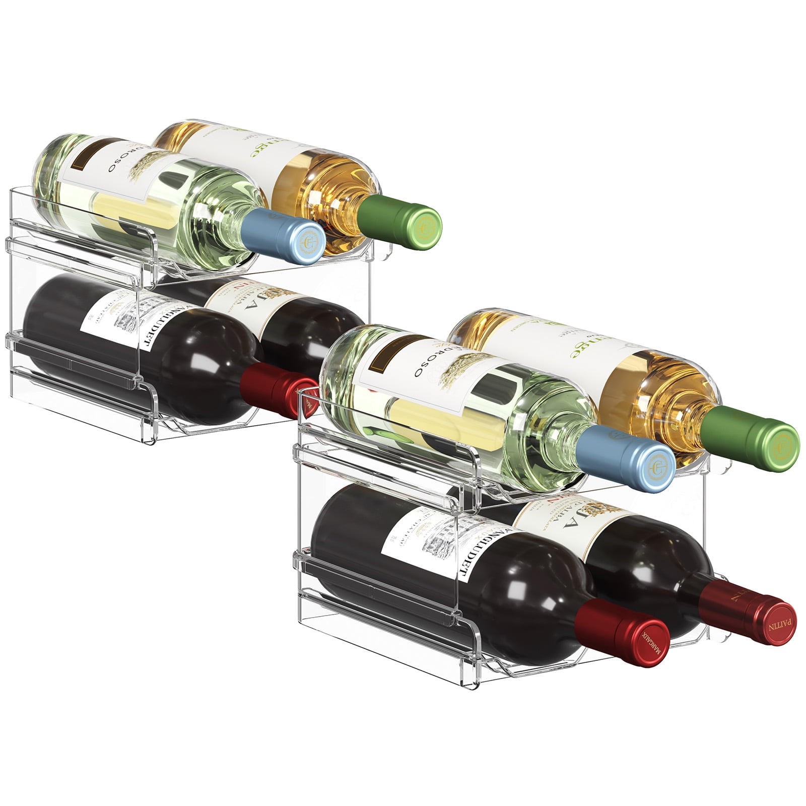 Lifewit Plastic Stackable Wine Rack for Refrigerator, Cabinet ...