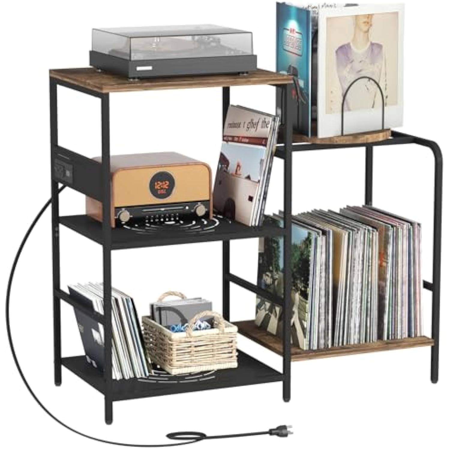 Lifewit Record Player Stand, Turntable Stand Holds Up to 350 Albums ...