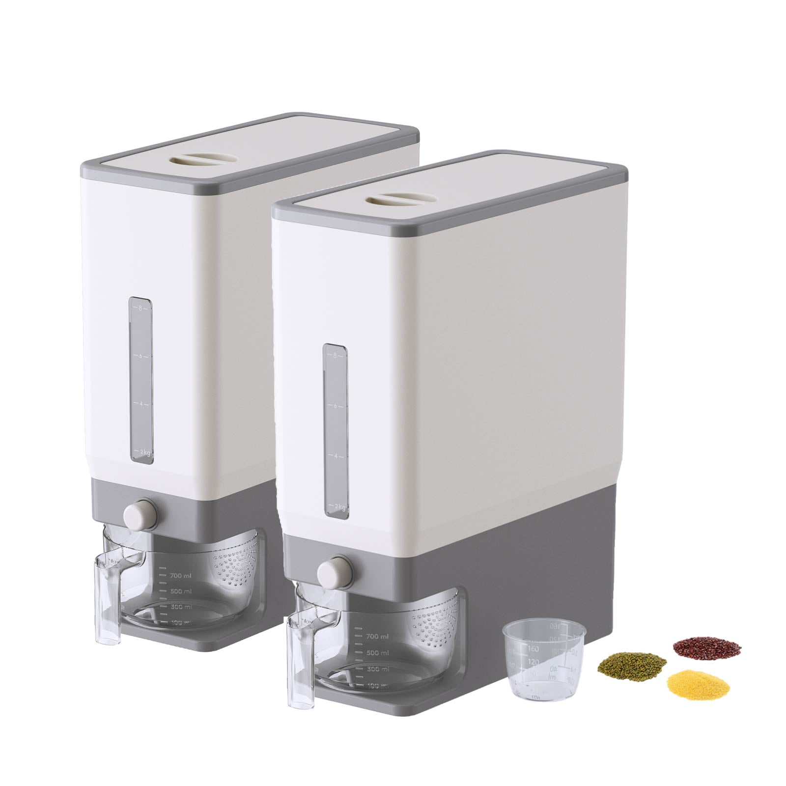 Lifewit Rice Dispenser 50 Lbs (25Lbs*2 PCS), Rice Storage Container ...
