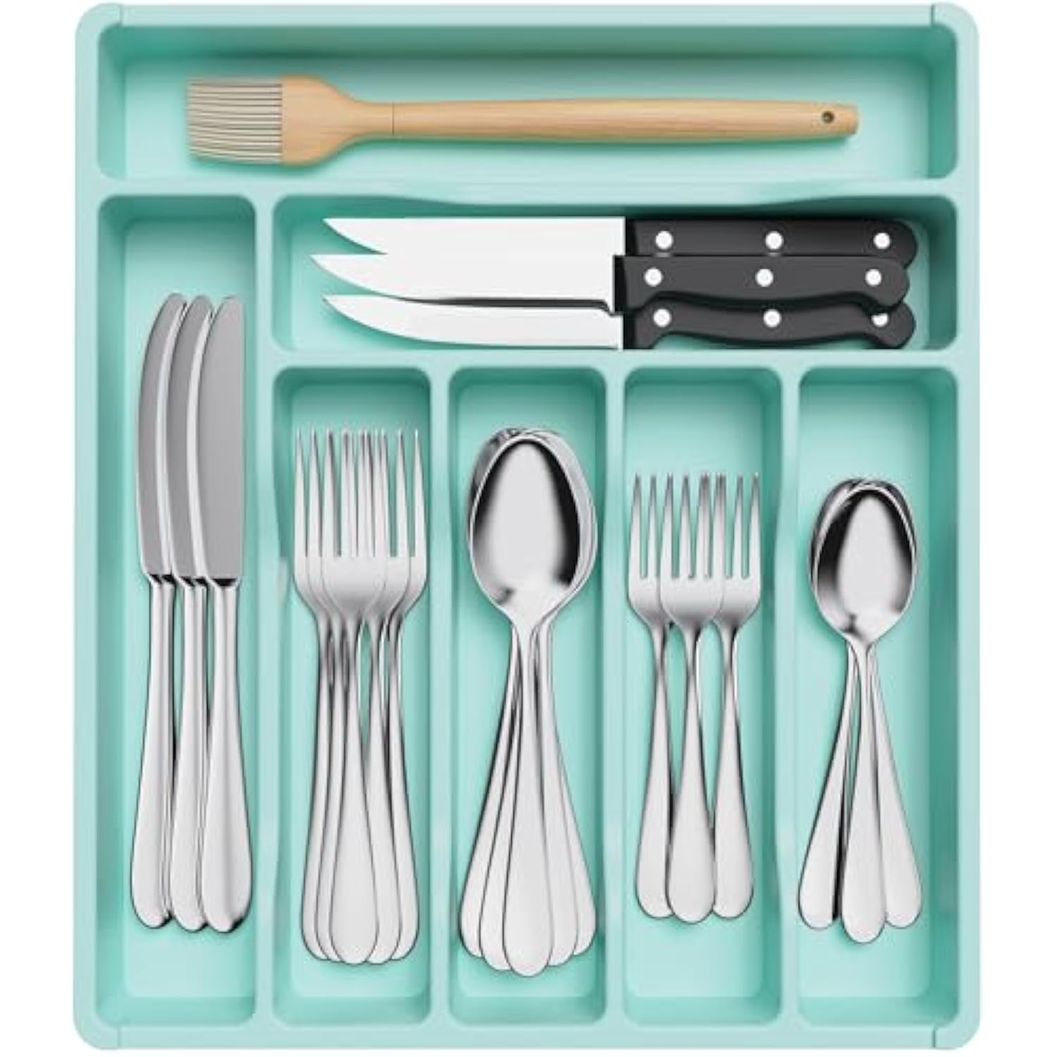 Lifewit Silverware Drawer Organizer Tray, Plastic Cutlery Storage for ...
