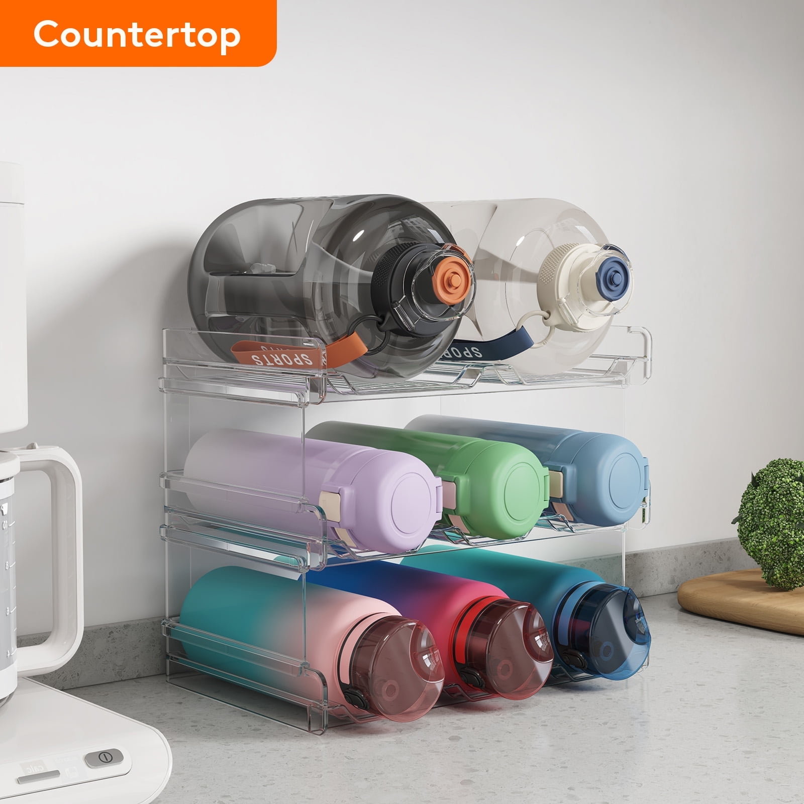Lifewit Stackable Water Bottle Organizer for Cabinet, Extra Large Water ...