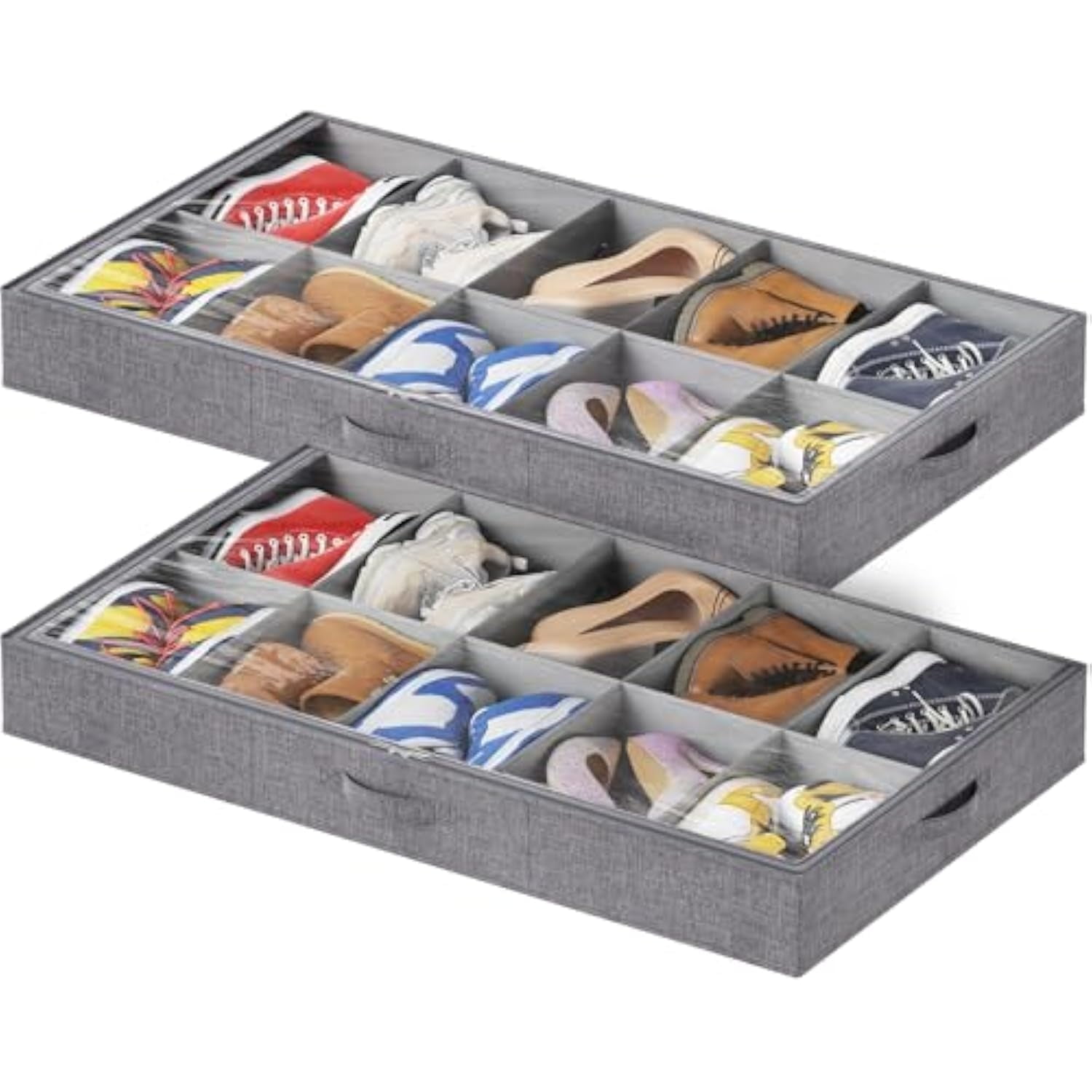 Lifewit Under Bed Shoe Storage Organizer Set, 10 Pair Boots, Thick ...