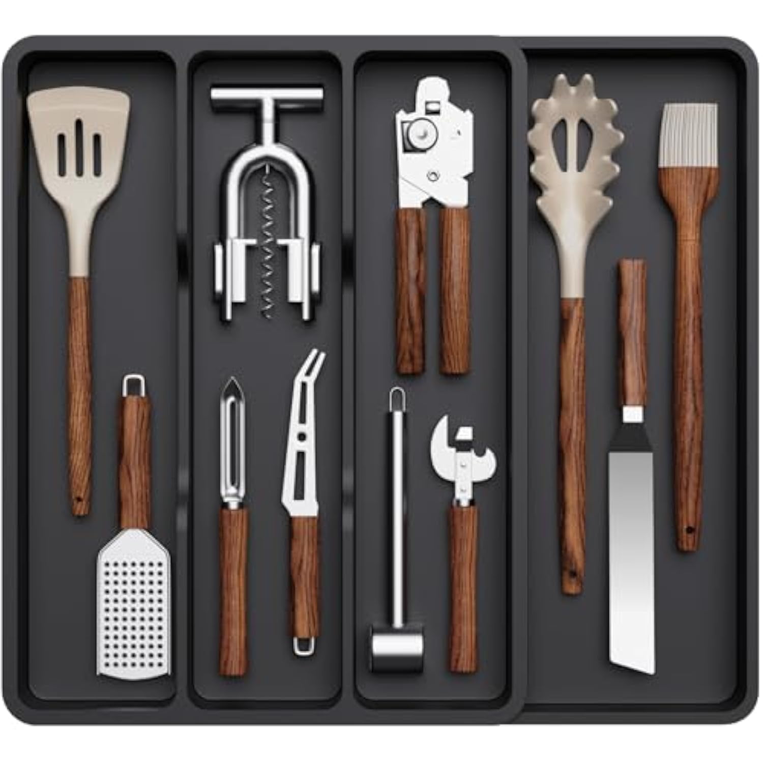 Lifewit Utensil Drawer Organizer, Expendable Cooking Silverware Tray ...