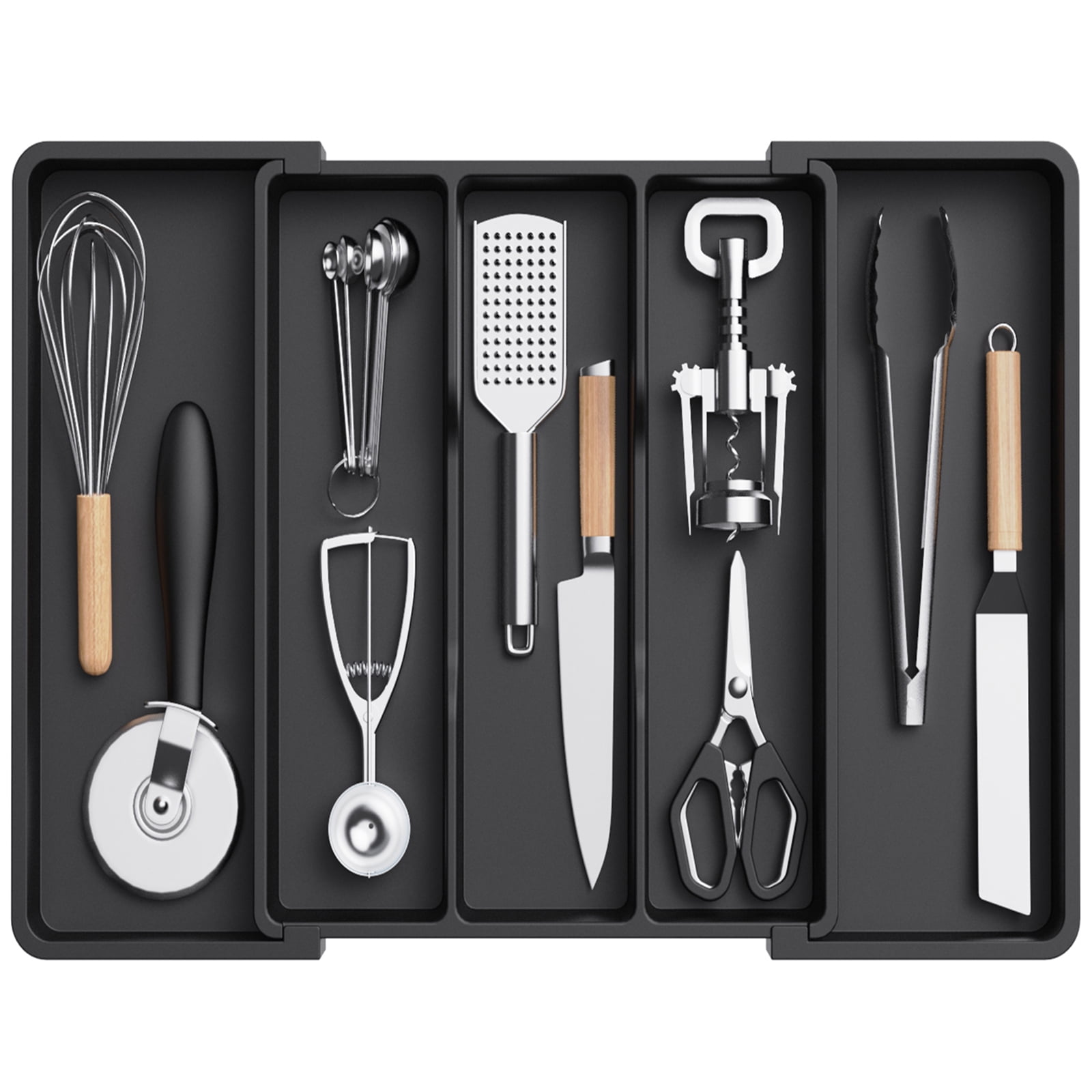 Lifewit Utensil Organizer for Kitchen Drawers, Expandable Cooking ...