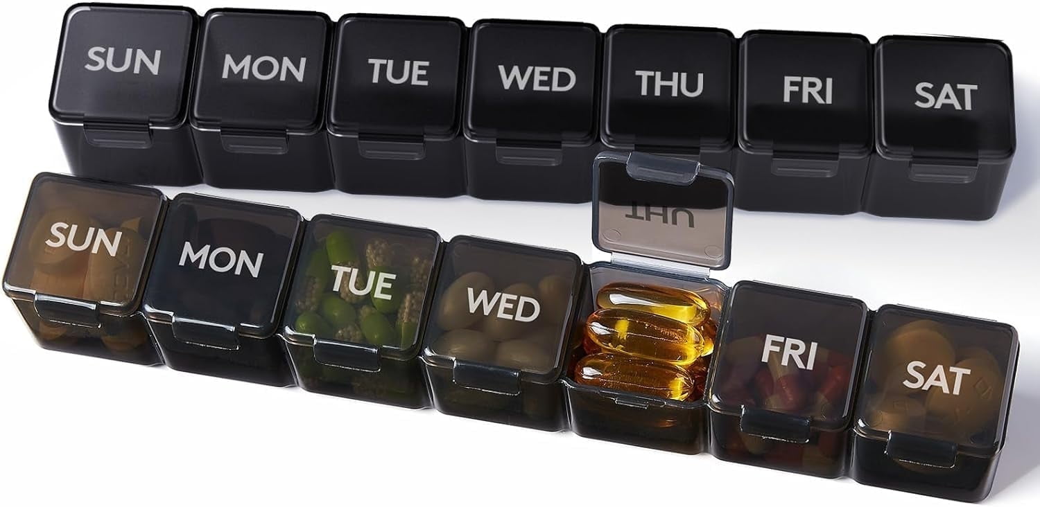 Lifewit Weekly Pill Organizer, 7 Day Pill Box, One Week Pill Cases ...