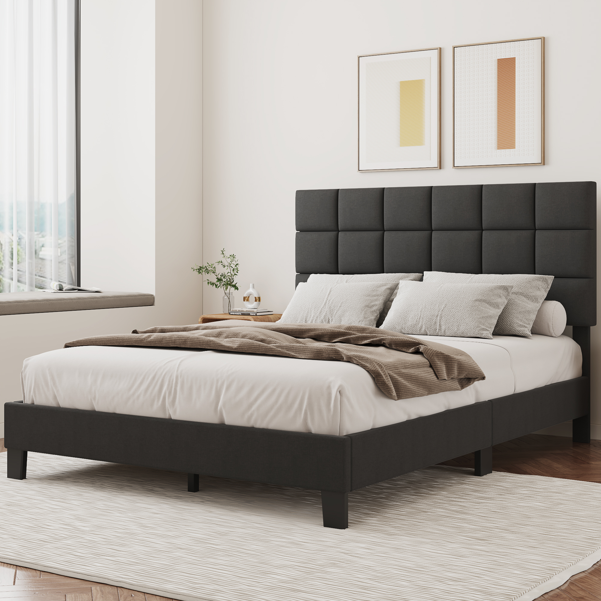 Madison Platform Bed with Flat Panel Foot Board and 2 Urban Bed Drawers ...